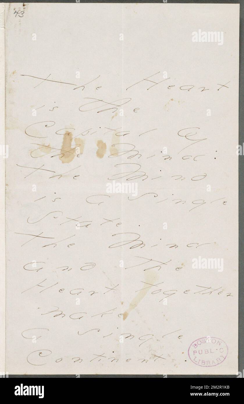 Emily Dickinson, Amherst, Mass., autograph manuscript poem: The Heart ...