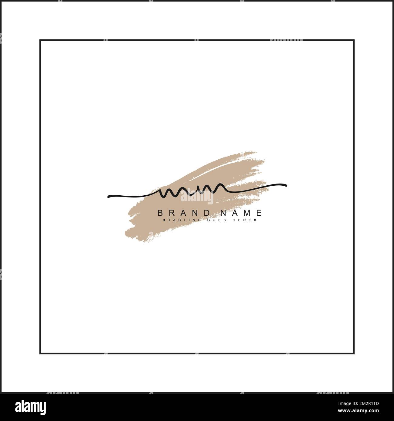 MM Simple Signature Logo - Watercolor Vector Logo Template for M and M Logo Stock Vector Image ...