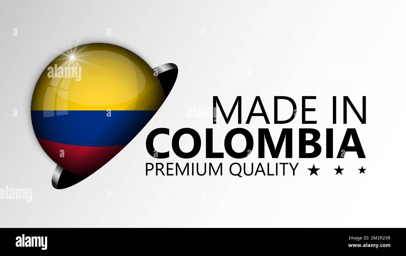 Made in Colombia graphic and label. Element of impact for the use you ...