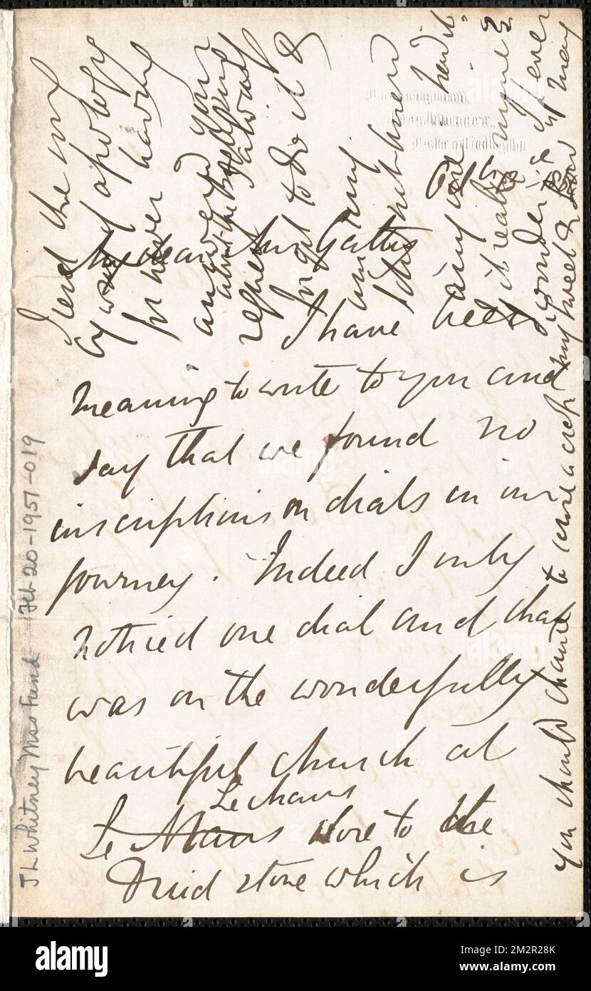 Emily Tennyson autograph letter signed to Mrs. Gatty, Farringford ...