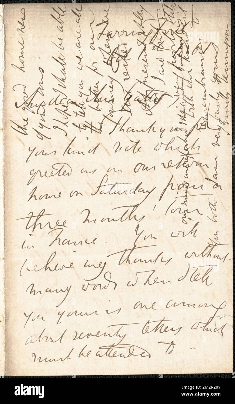 Emily Tennyson autograph letter signed to Mrs. Gatty, Farringford ...