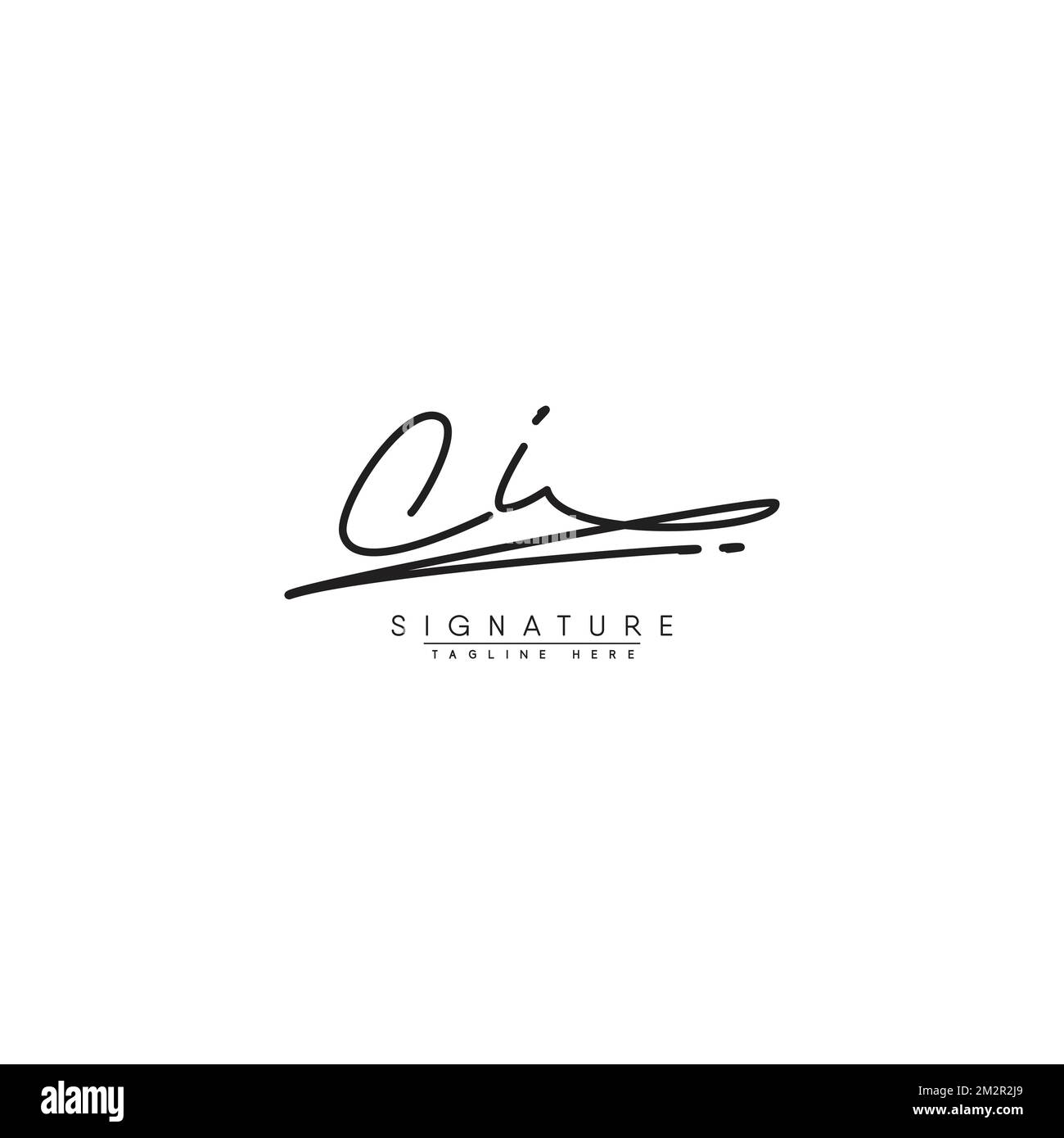 CI Signature Logo - Handwritten Vector Logo Template for CI Alphabet ...