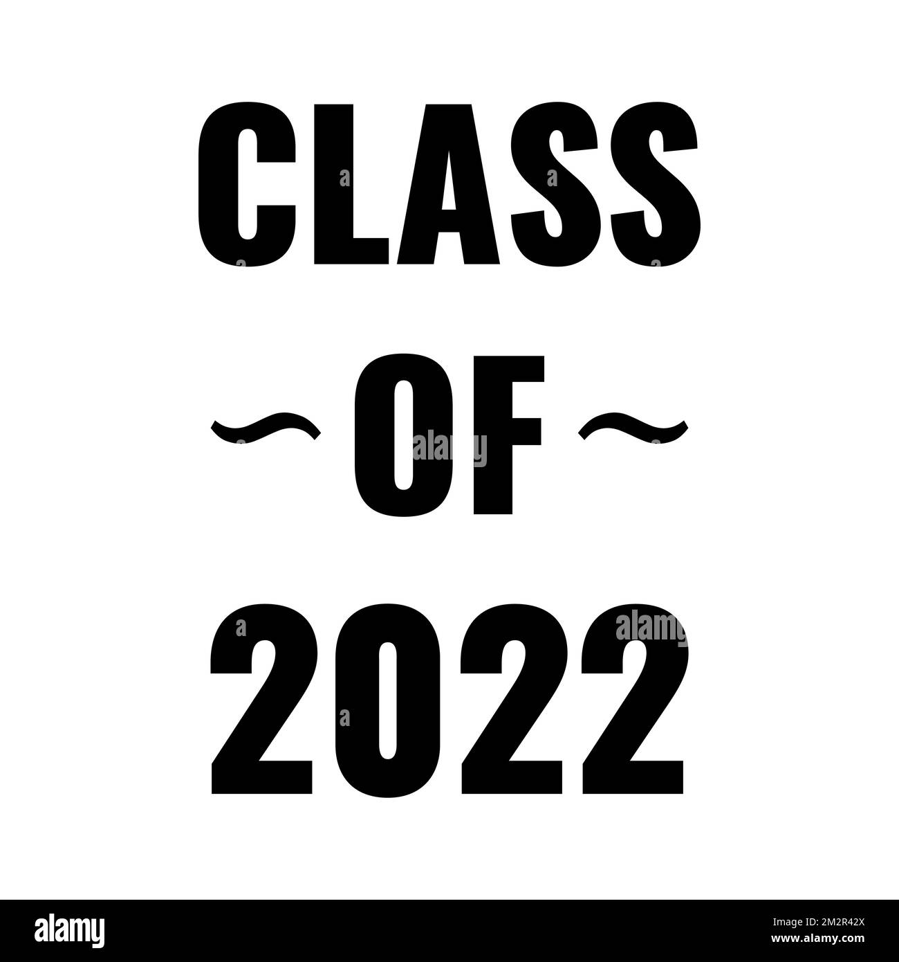 Class 2022. Stylized inscription with the year and the graduate's cap ...