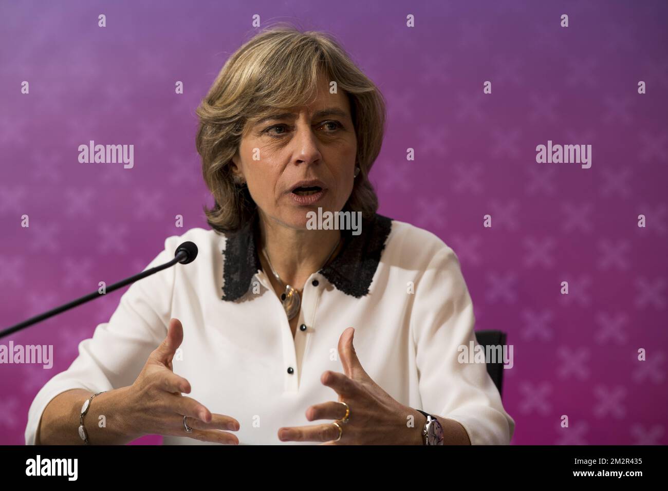 Proximus CEO Dominique Leroy pictured during a press conference to ...