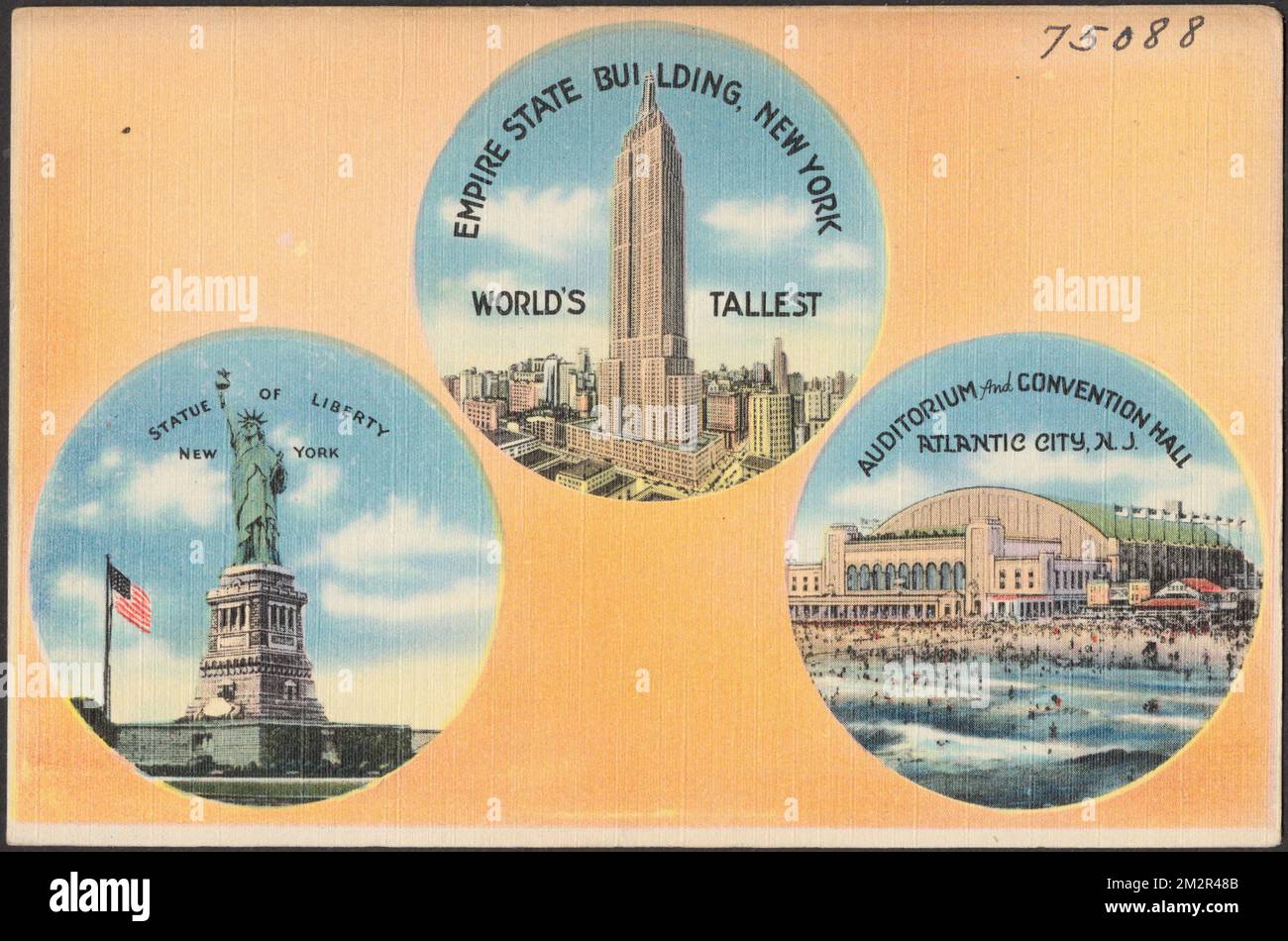 Empire State Building, New York, world's tallest. Statue of Liberty ...