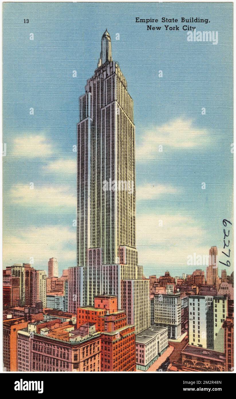 Empire State Building, New York City , Skyscrapers, Tichnor Brothers ...