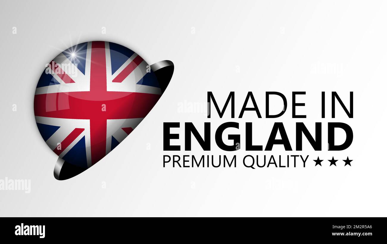 Made in England graphic and label. Element of impact for the use you ...