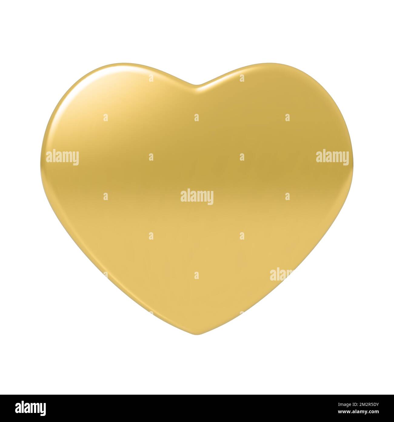 Glossy golden heart icon or symbol with 3D effect Stock Vector Image ...
