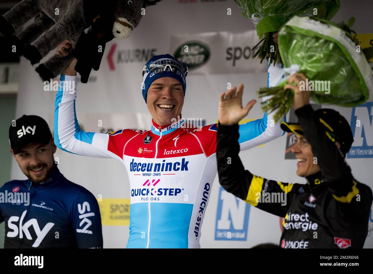 British Owain Doull of Team Sky, Luxembourgian Bob Jungels of ...