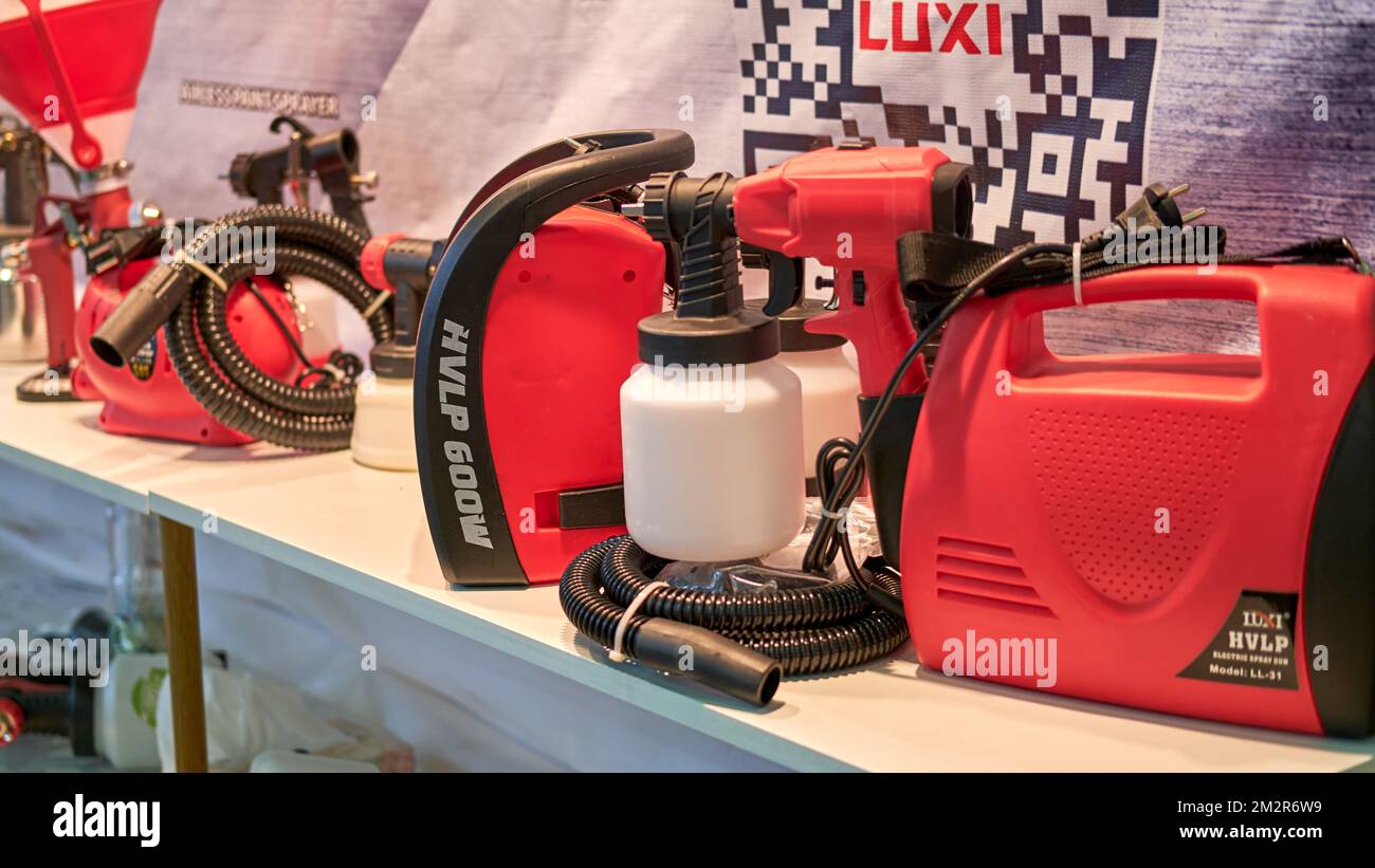 Exhibition of professional tools for work, repair and construction ...