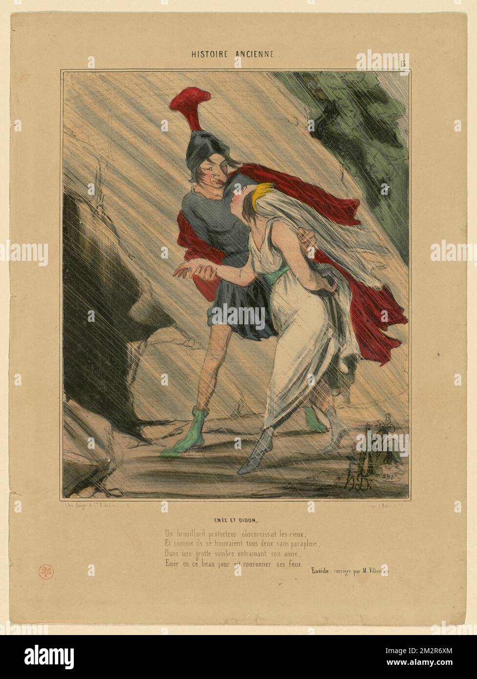 Enée et Didon. Honoré Daumier (1808-1879). Lithographs Stock Photo - Alamy