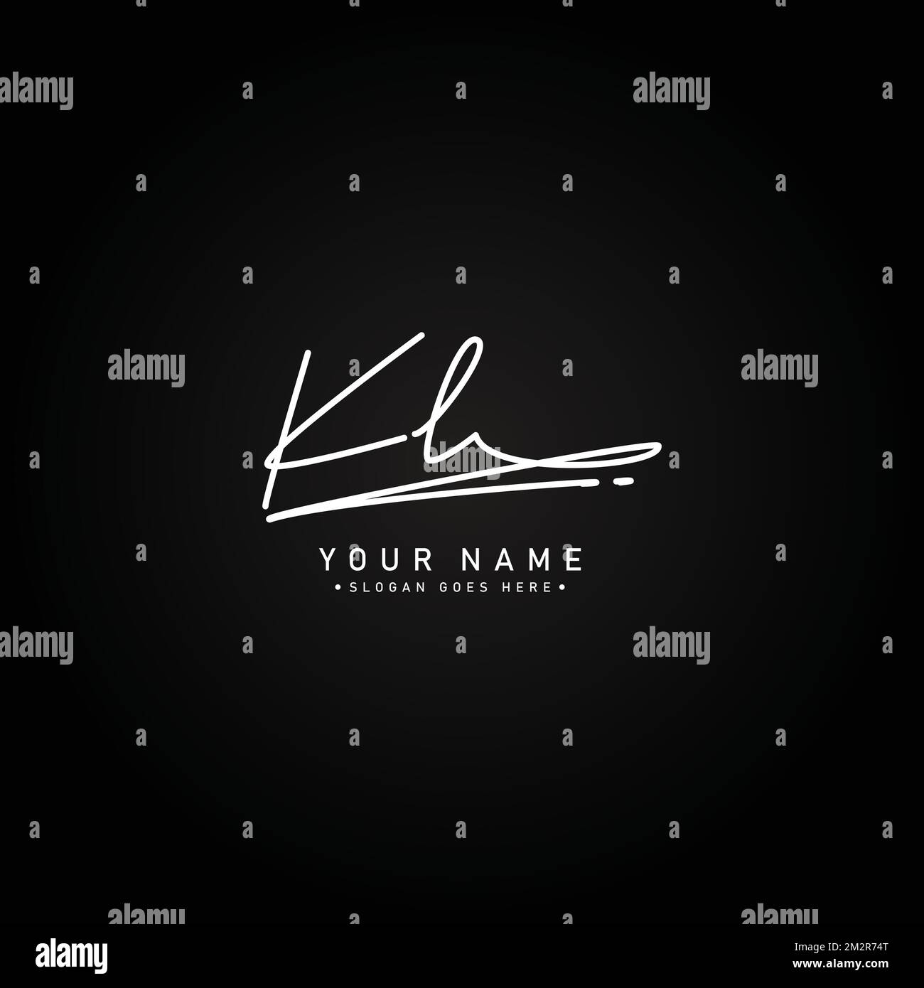 Initial Letter KL Vector Logo Template in handwritten Signature Style ...