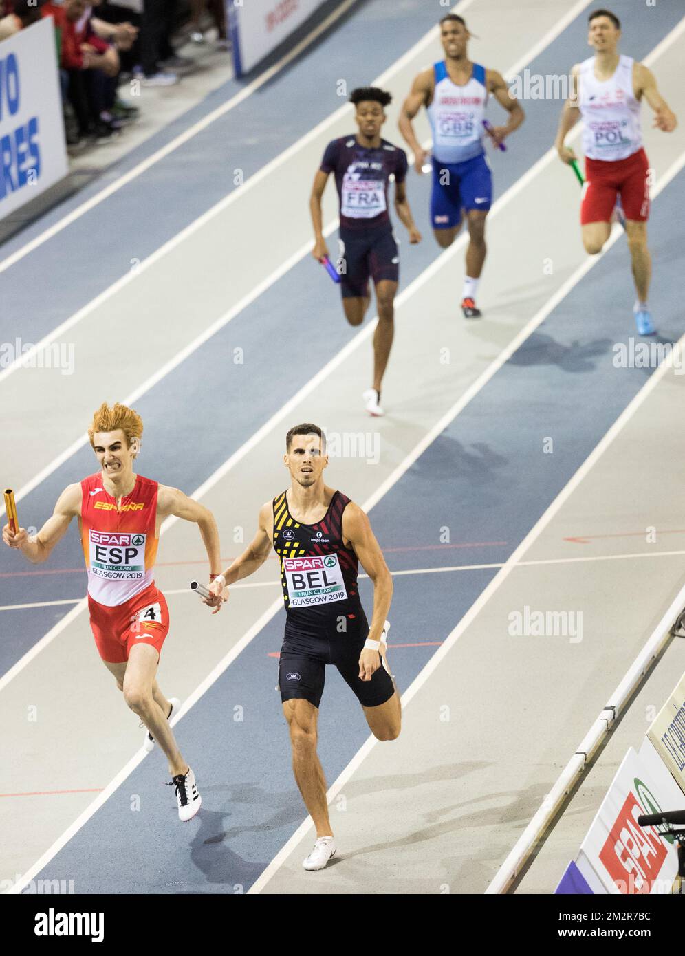 Belgian Kevin Borlee finishes as first in the men's 4x400m relay race ...