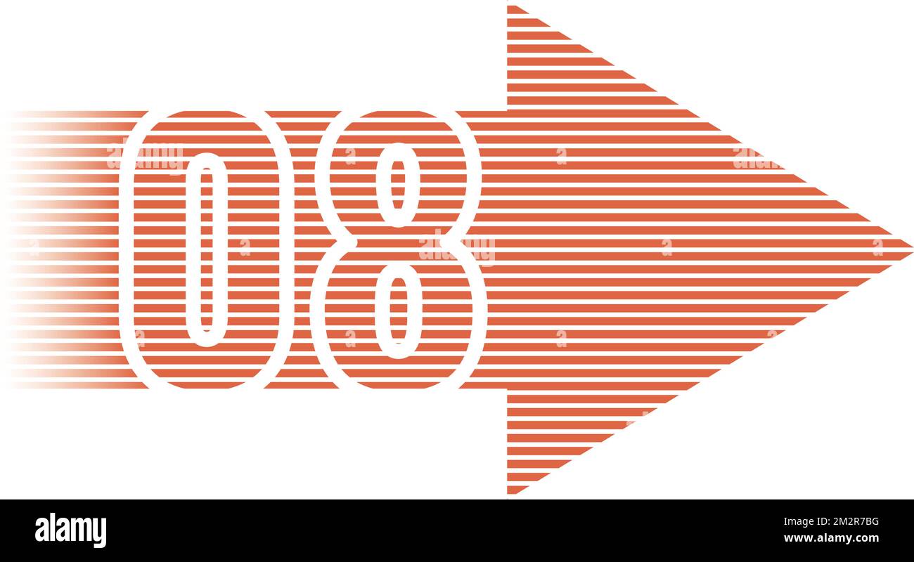 Number Info-graphic Bullet point 08, Arrow Shape number, Arrow ...