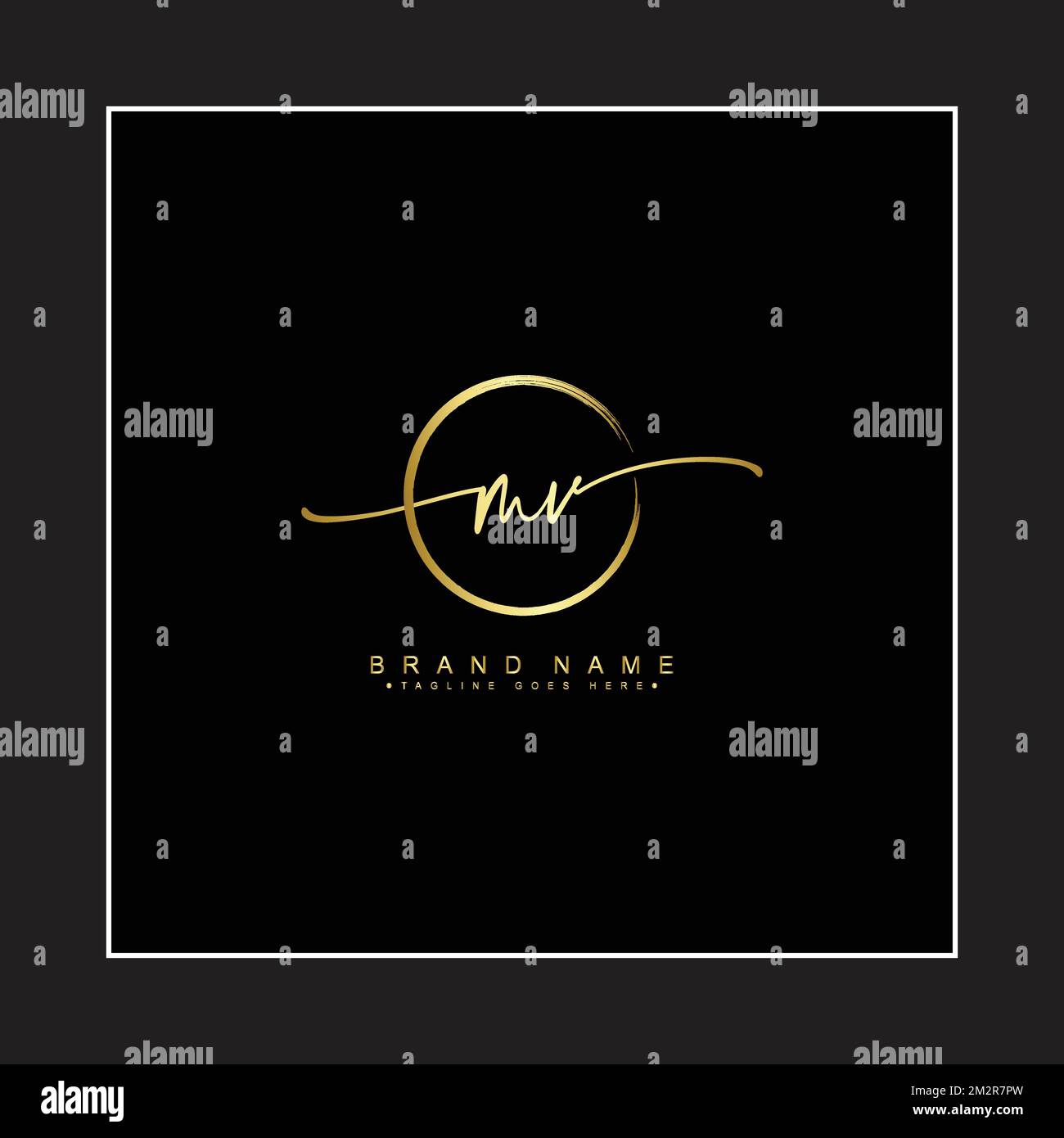 MV Signature Logo - Handwritten Vector Logo Template for MV Alphabet ...