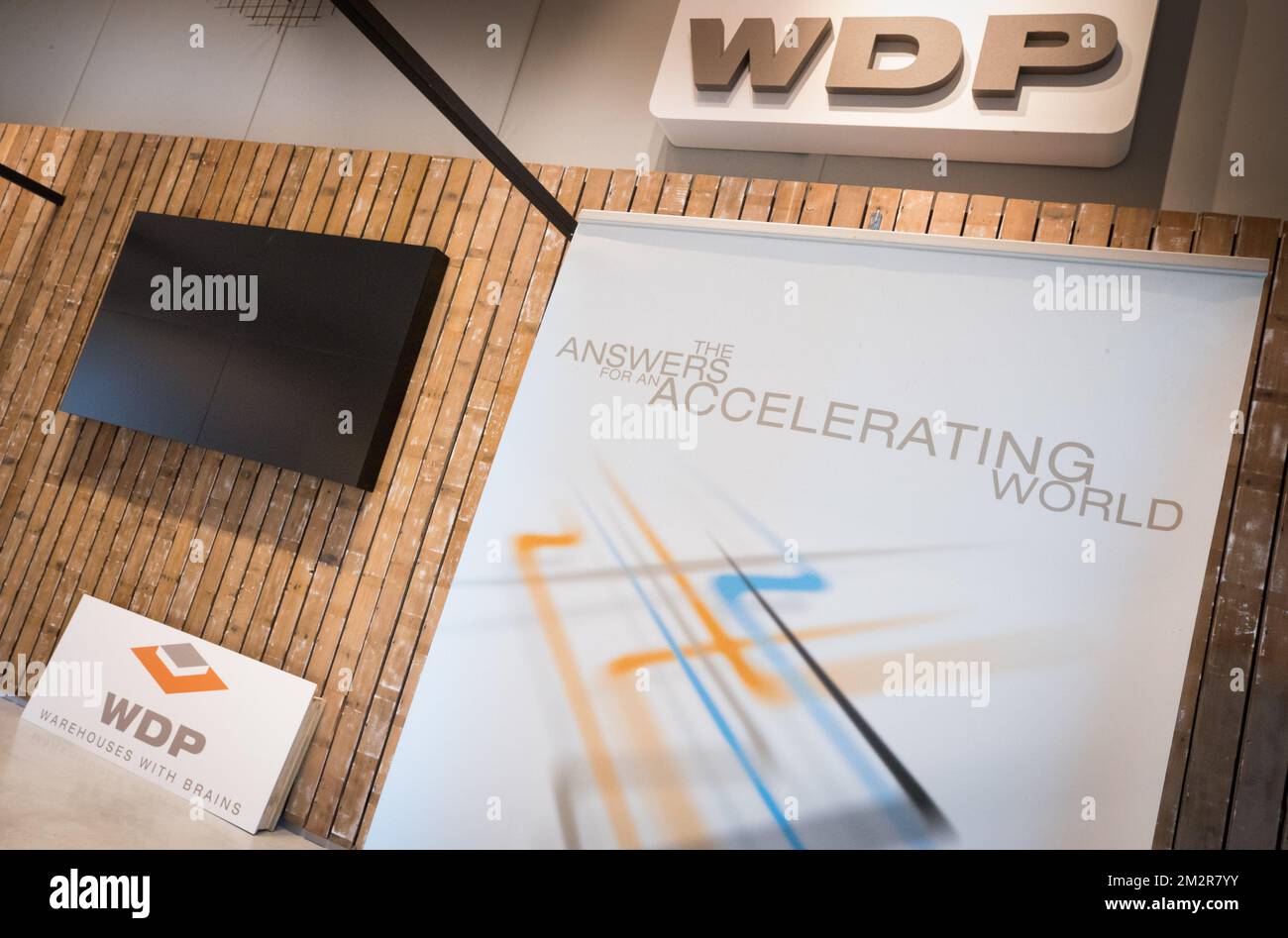 Illustration picture shows a logo at the headquarters of real estate ...