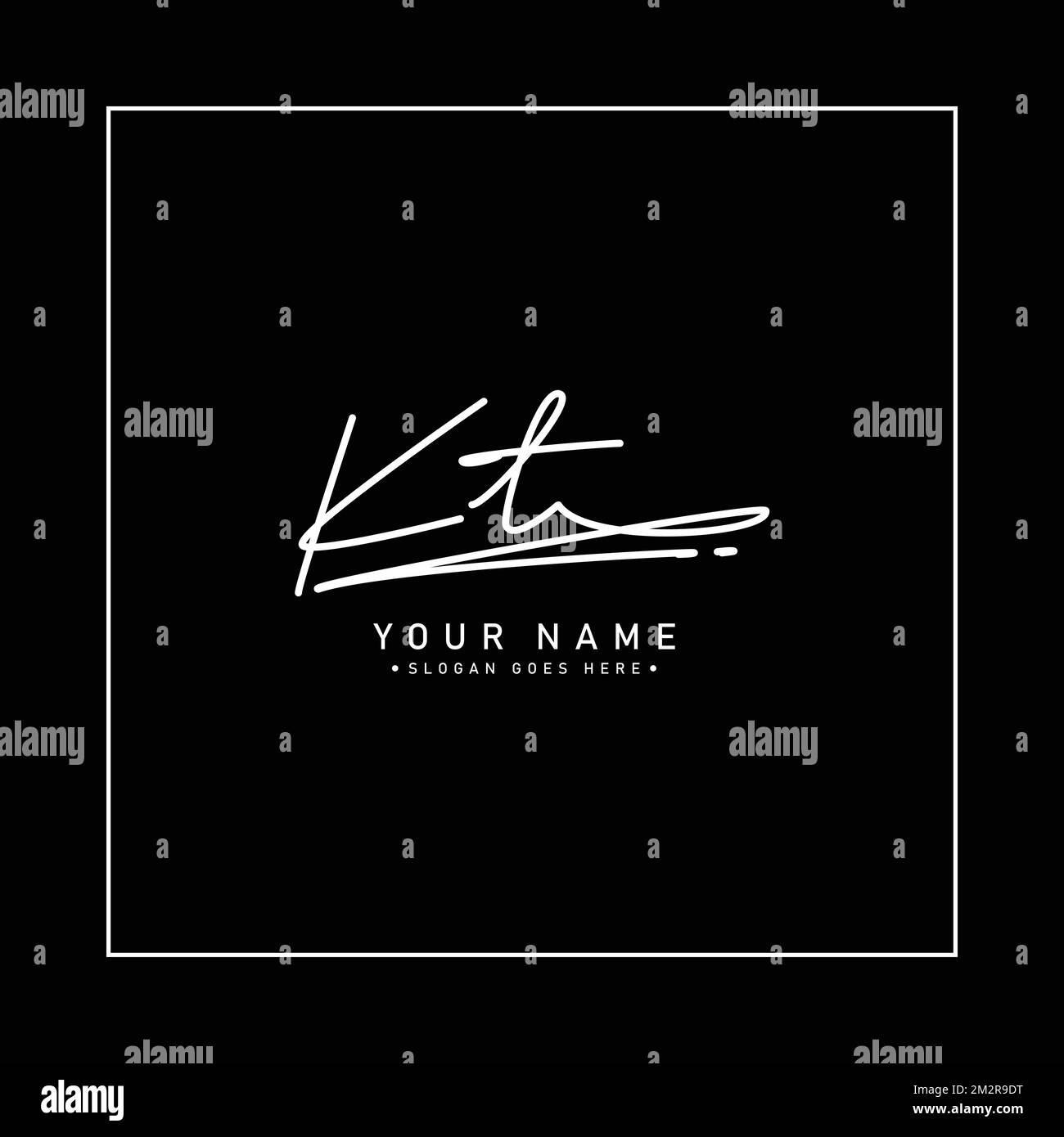 Handwritten Signature logo for Initial Letter KT - Vector Logo Template ...