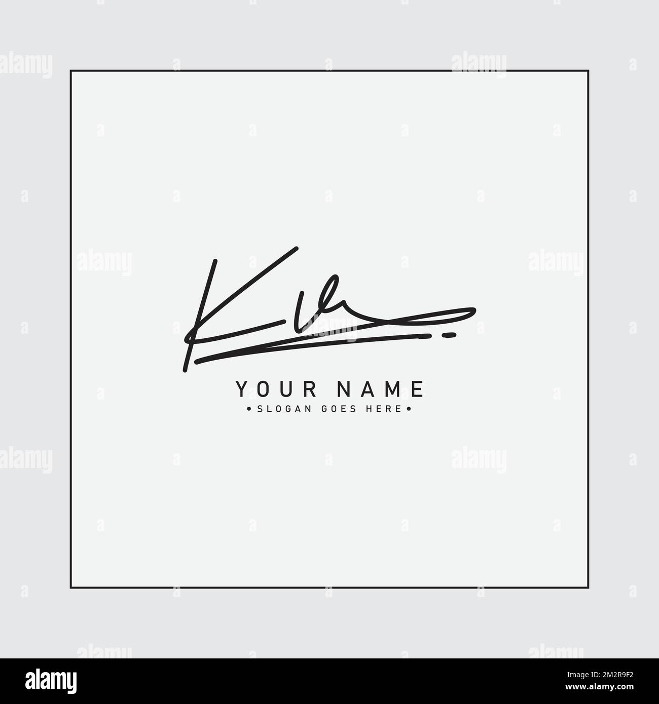 KV Initial Logo in Signature Style for Photography and Fashion Business ...