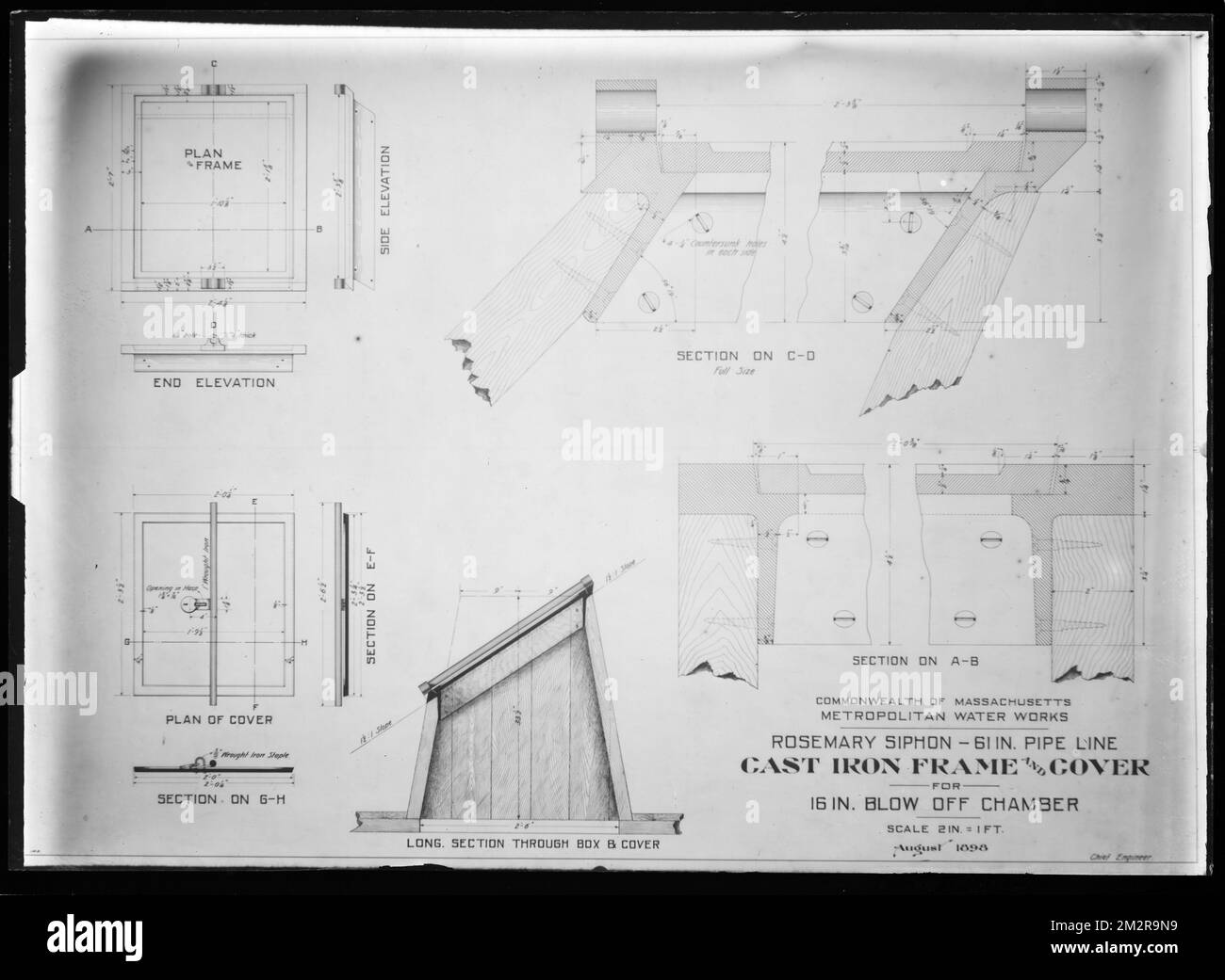 Engineering Plans, Sudbury Department, Rosemary Siphon, 61-inch pipe ...