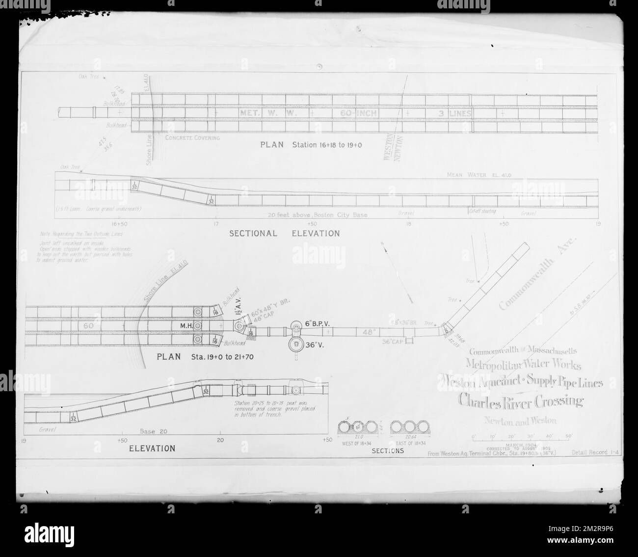 Engineering Plans, Distribution Department, Weston Aqueduct Supply Pipe ...