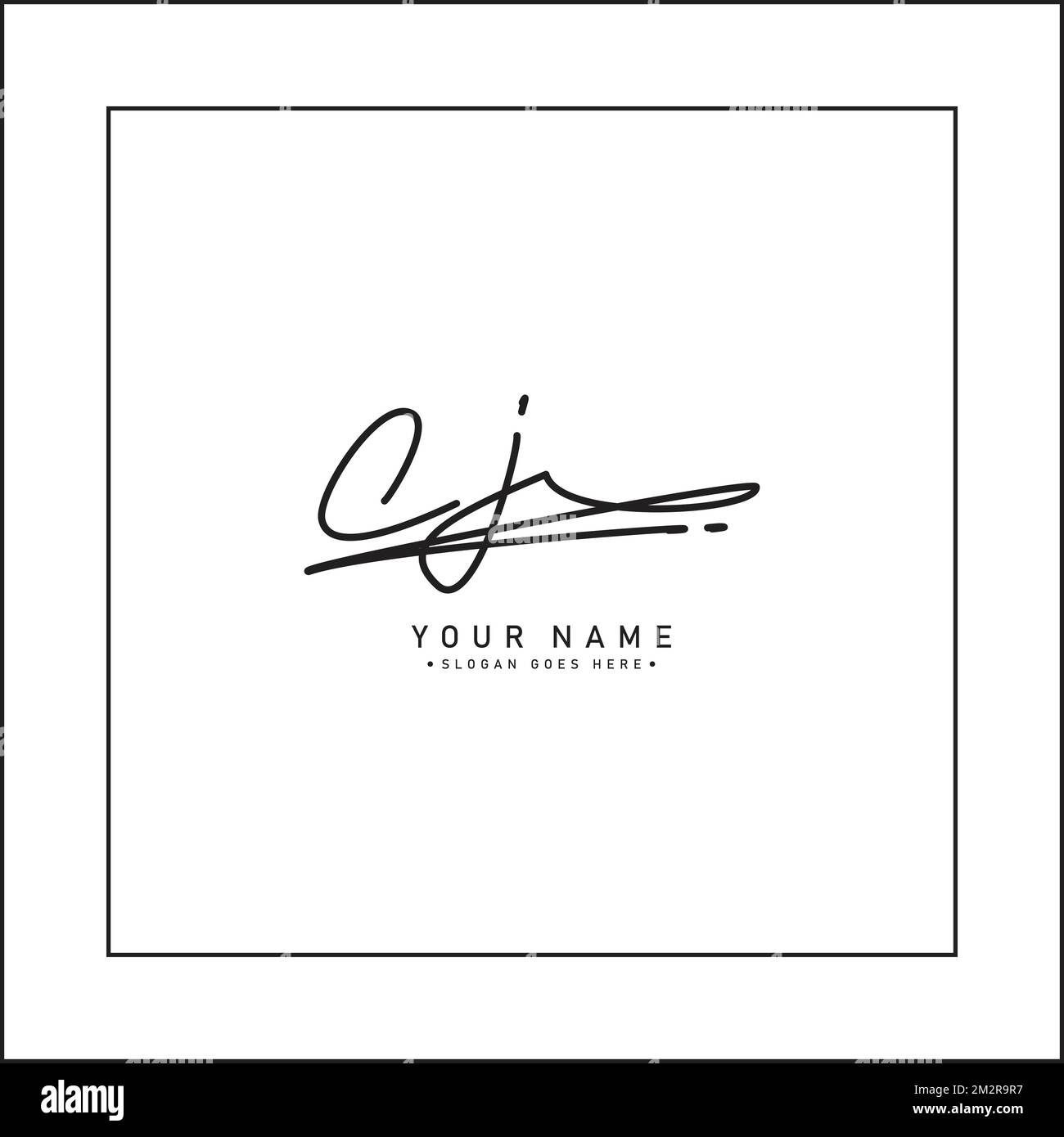 Simple Signature Logo for Alphabet CJ - Handwritten Signature for ...