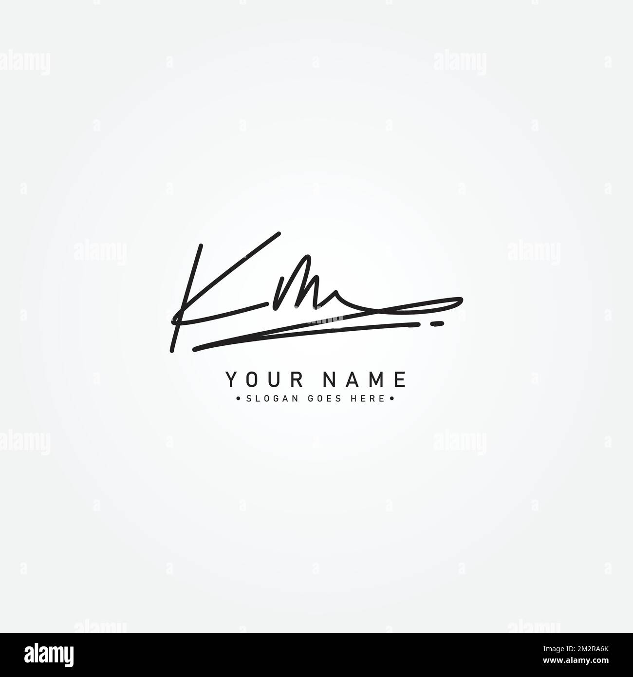KM Initial Letter Signature Logo Template - Handwritten Vector Logo ...
