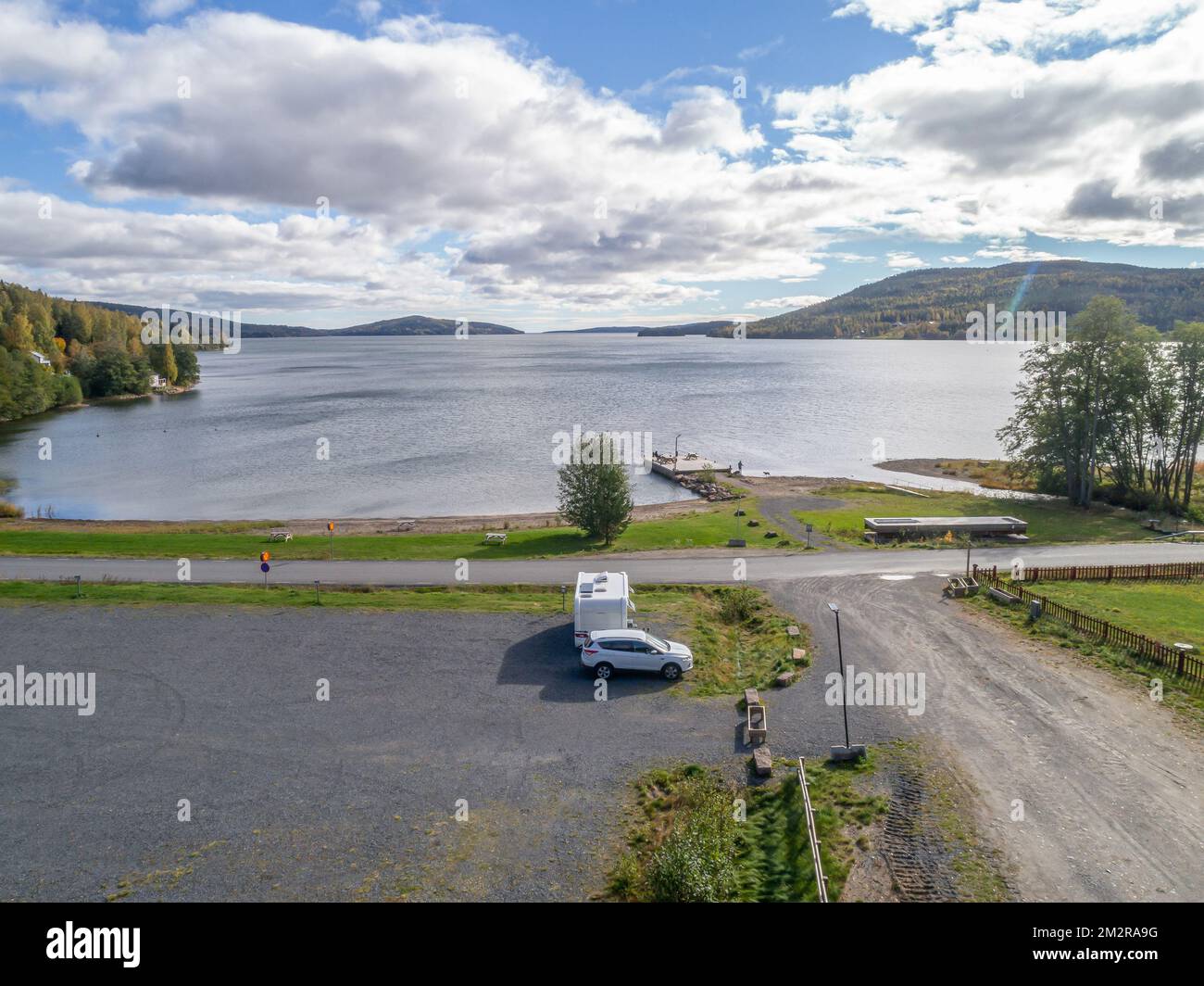 view of mountain and the sea at skuleberget campsite caravan camping in ...