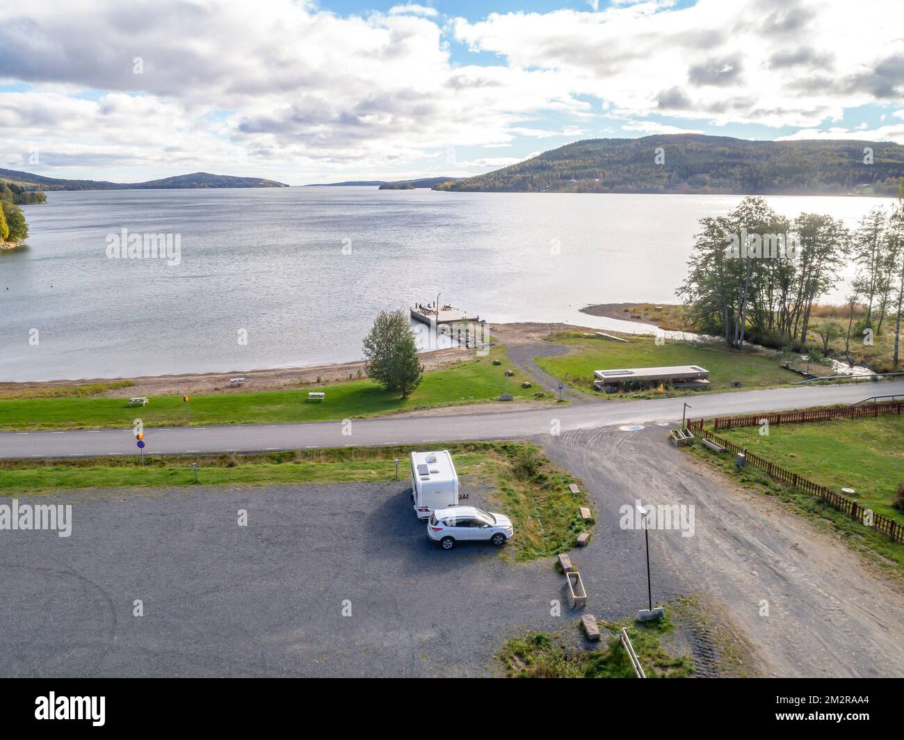 view of mountain and the sea at skuleberget campsite caravan camping in ...