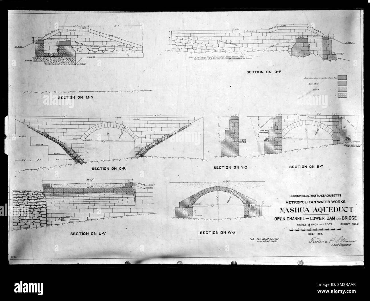 Engineering Plans, Wachusett Aqueduct, Open Channel, Lower Dam and ...