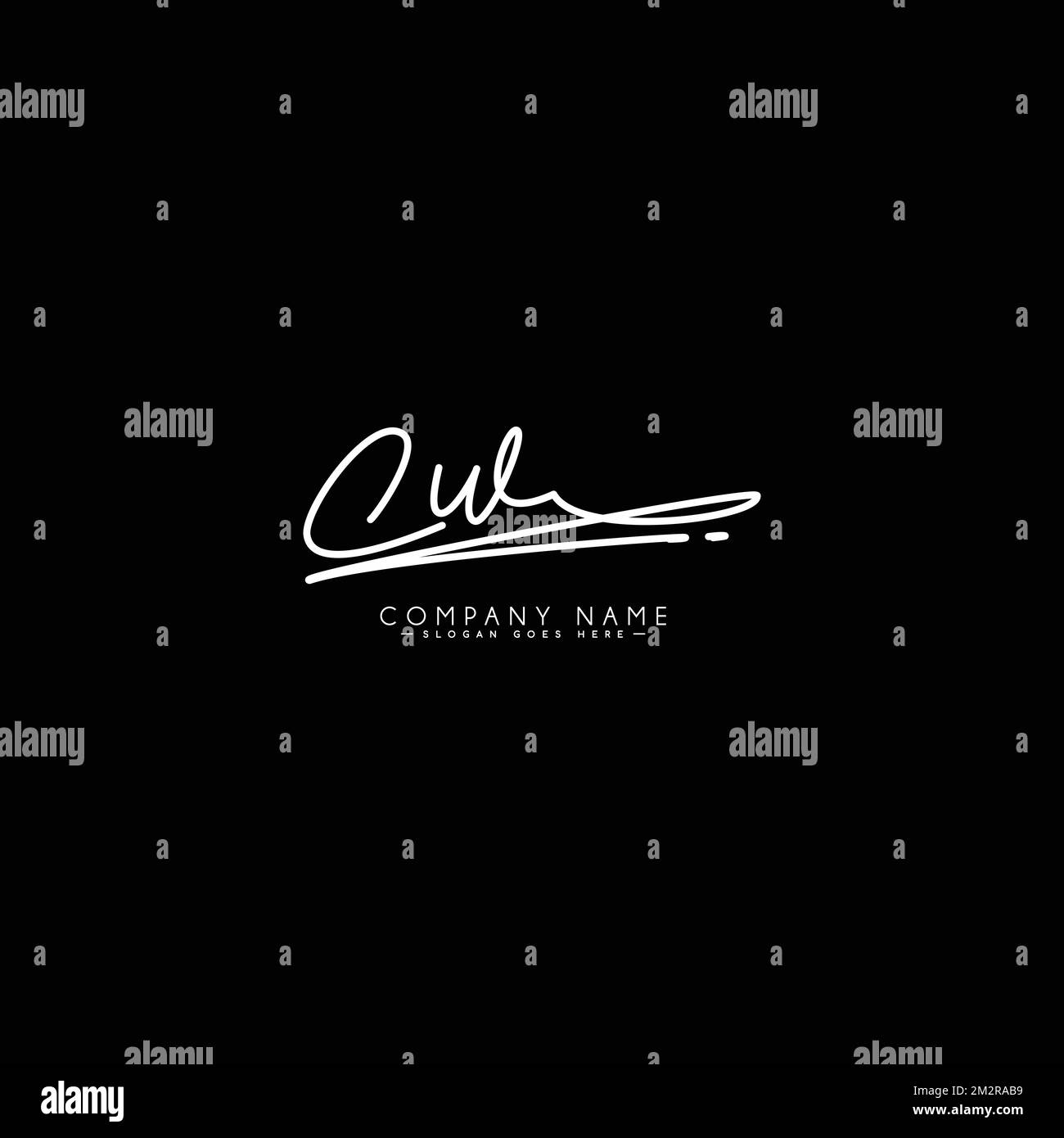 CW Simple Signature Logo - Handwritten Vector Template for C and W Logo ...