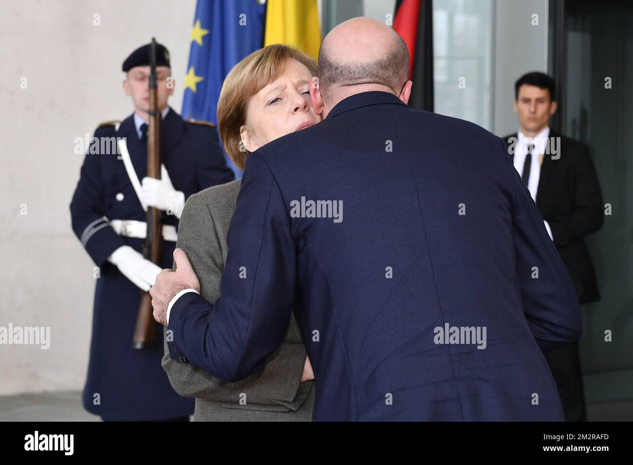 Chancellor of Germany Angela Merkel and Belgian Prime Minister Charles ...