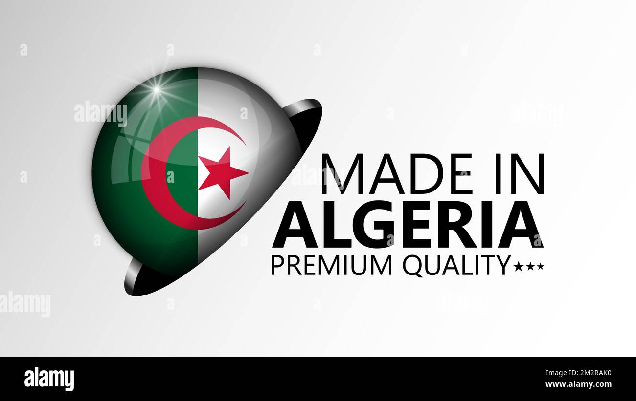 Made in Algeria graphic and label. Element of impact for the use you ...