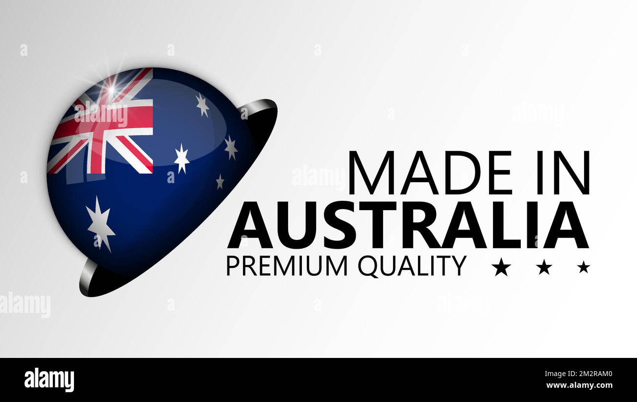 Made in Australia graphic and label. Element of impact for the use you ...