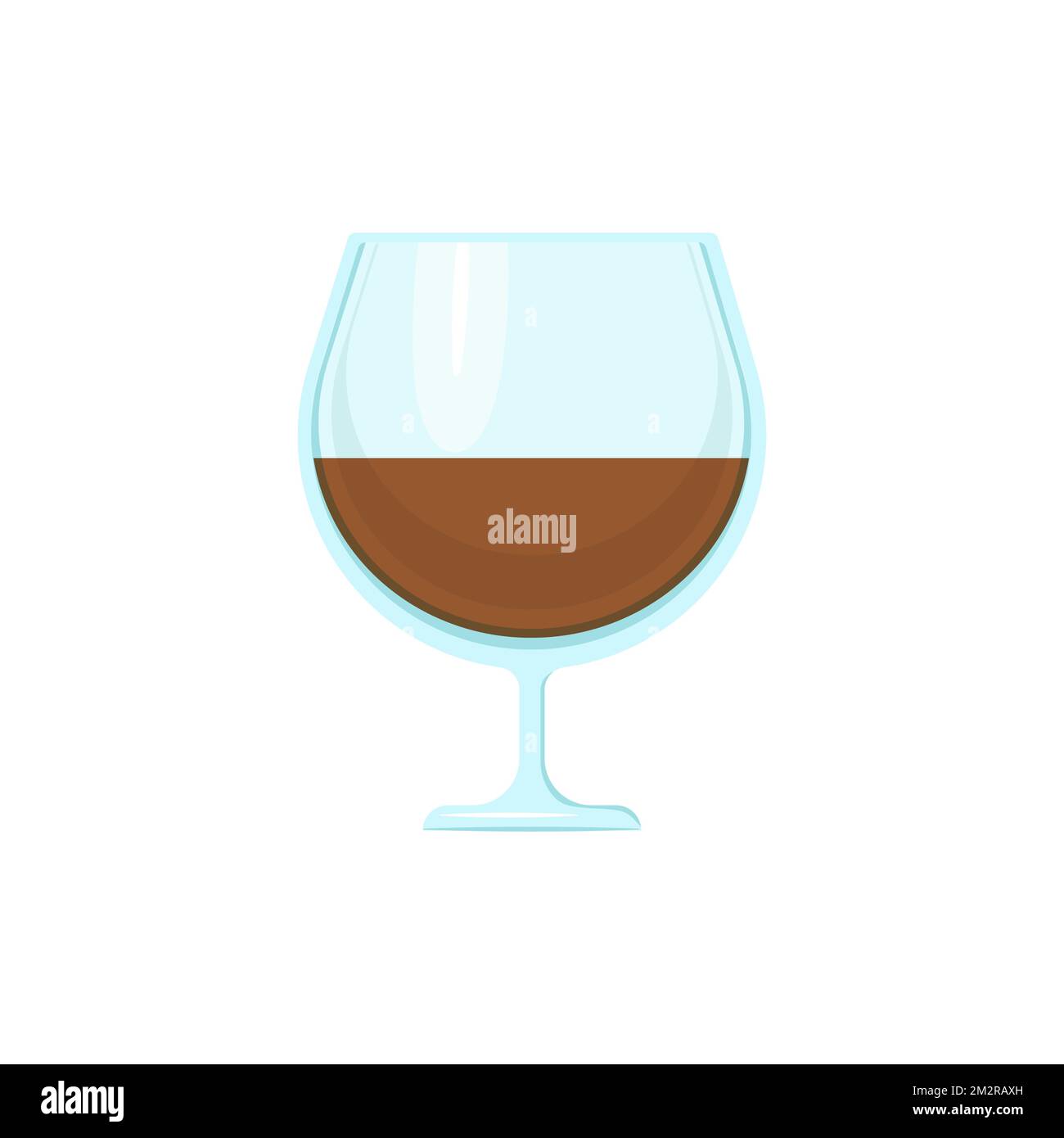 A glass of alcoholic drink. Vector object on a white background ...