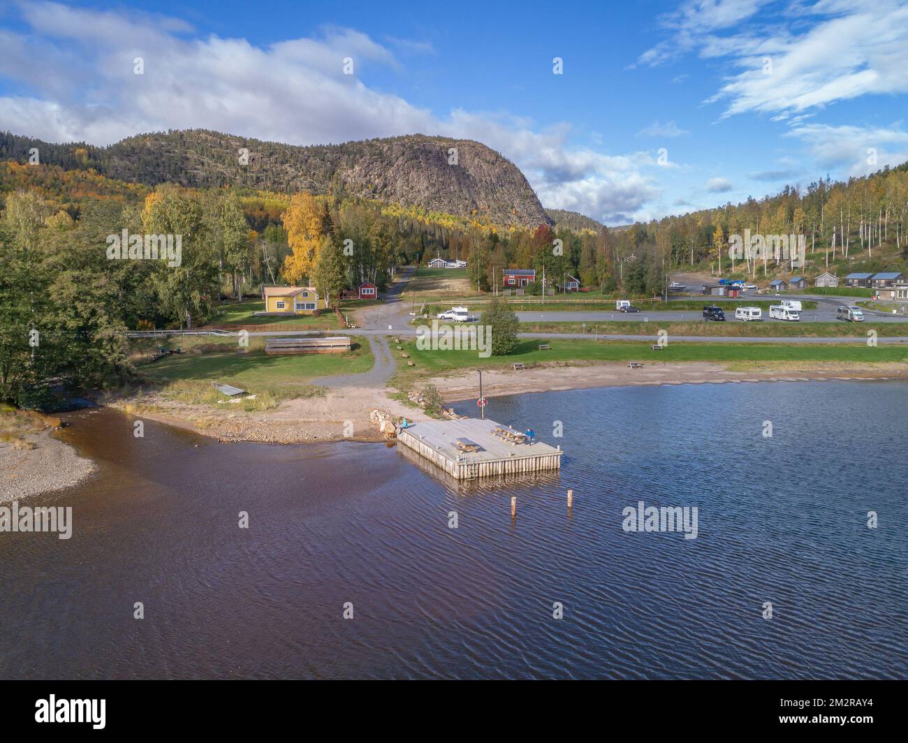view of mountain and the sea at skuleberget campsite caravan camping in ...