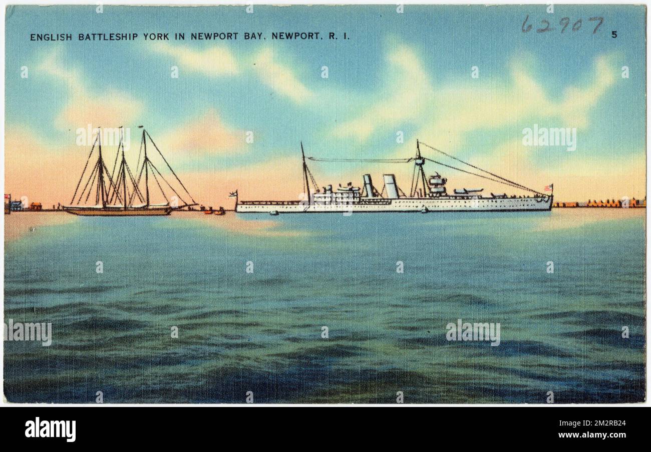 English Battleship York in Newport Bay, Newport, R.I. , Ships, Seas ...