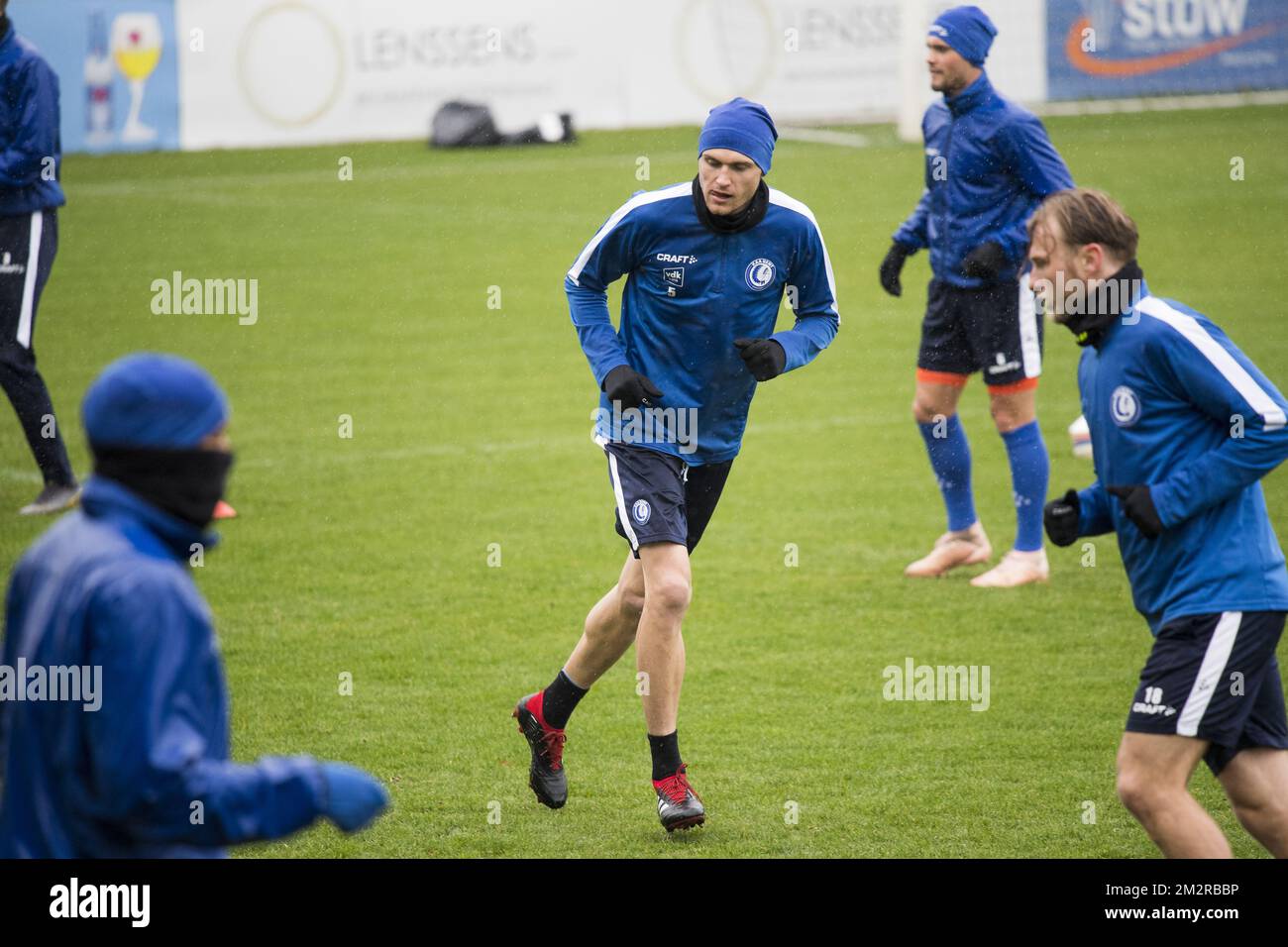 Gent's Igor Plastun pictured in action during a training session of ...