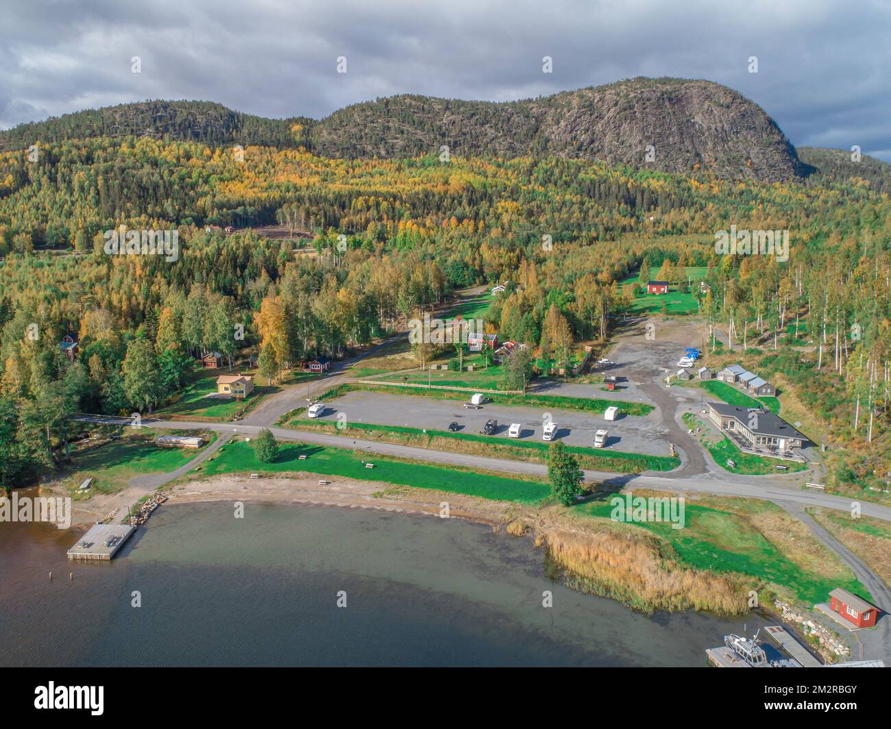 view of mountain and the sea at skuleberget campsite caravan camping in ...