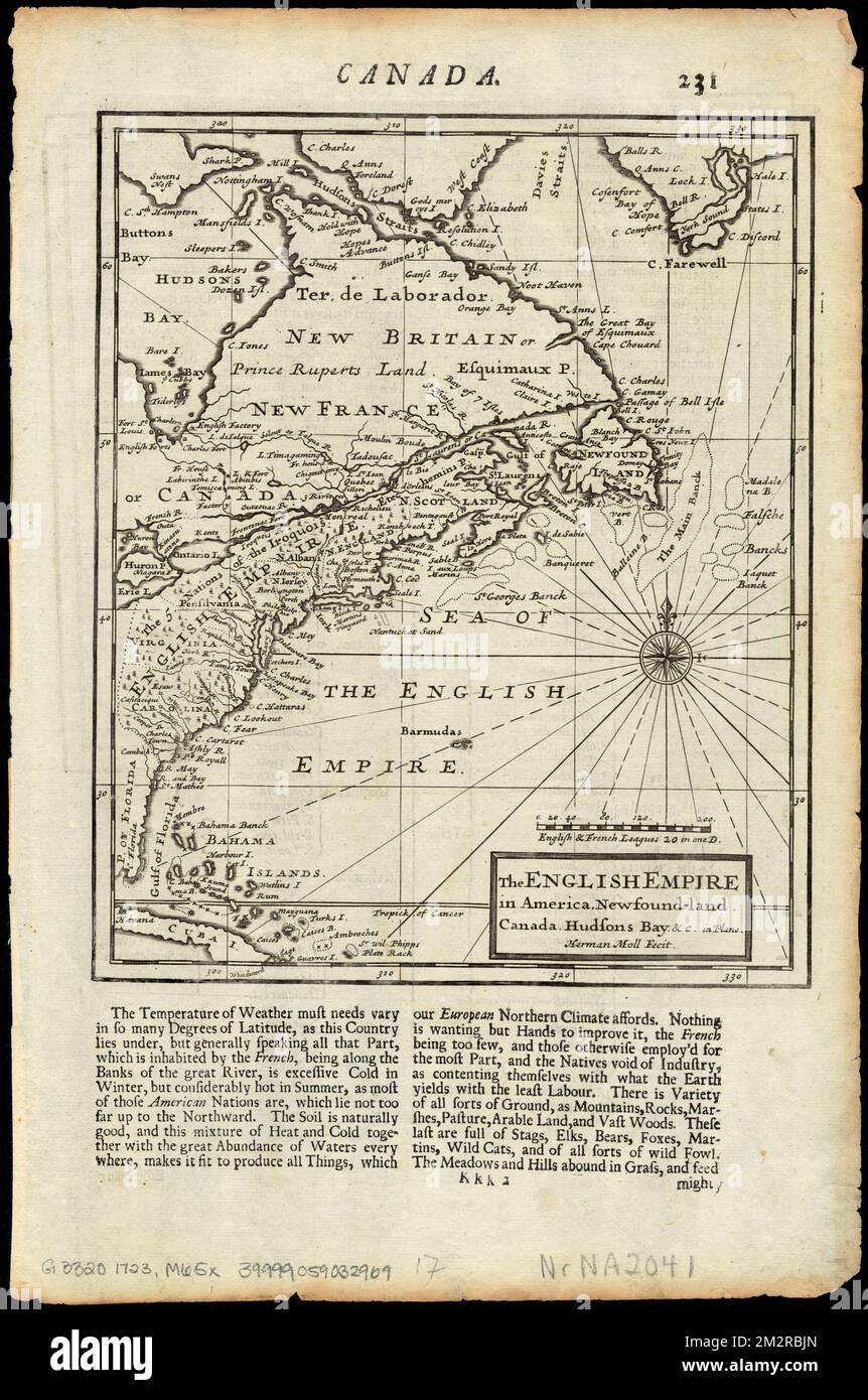 The English Empire in America, Newfound-land, Canada, Hudsons Bay &c ...