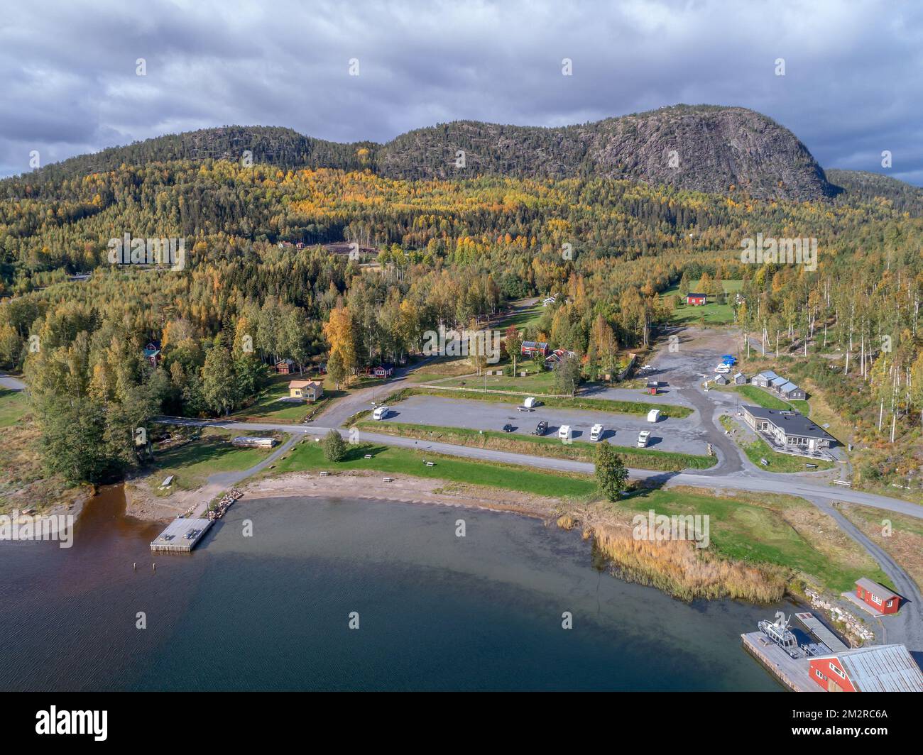 view of mountain and the sea at skuleberget campsite caravan camping in ...