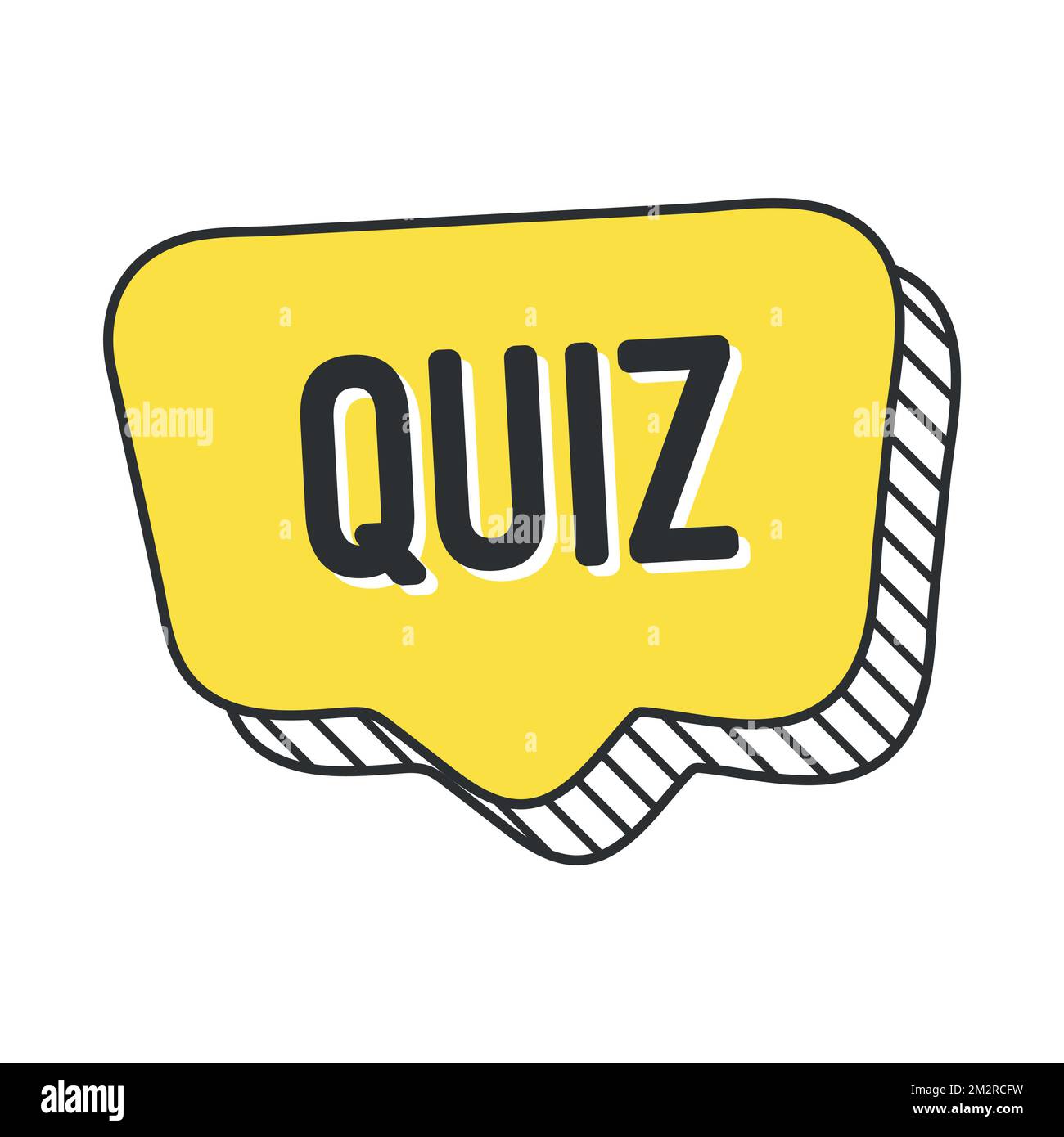 Quiz logo icon symbol, cartoon yellow bubble speech. Vector ...