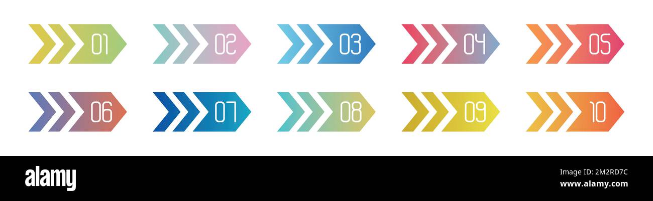 Number Info-graphic Bullet points 1 to 10 Vector, Arrow Shape numbers ...