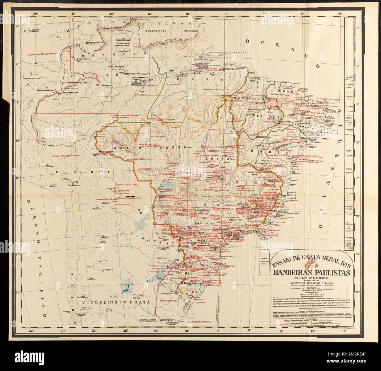 Ensaio de carta geral das Bandeiras Paulistas : seculos XVI-XVII-XVIII ...