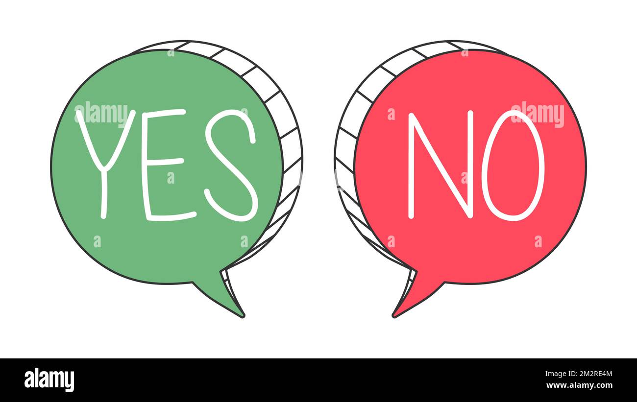 Yes No speech bubbles lettering Stock Vector Image & Art - Alamy