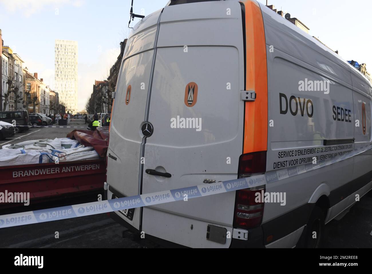 Illustration shows a large security perimeter with vehicle of DOVO ...