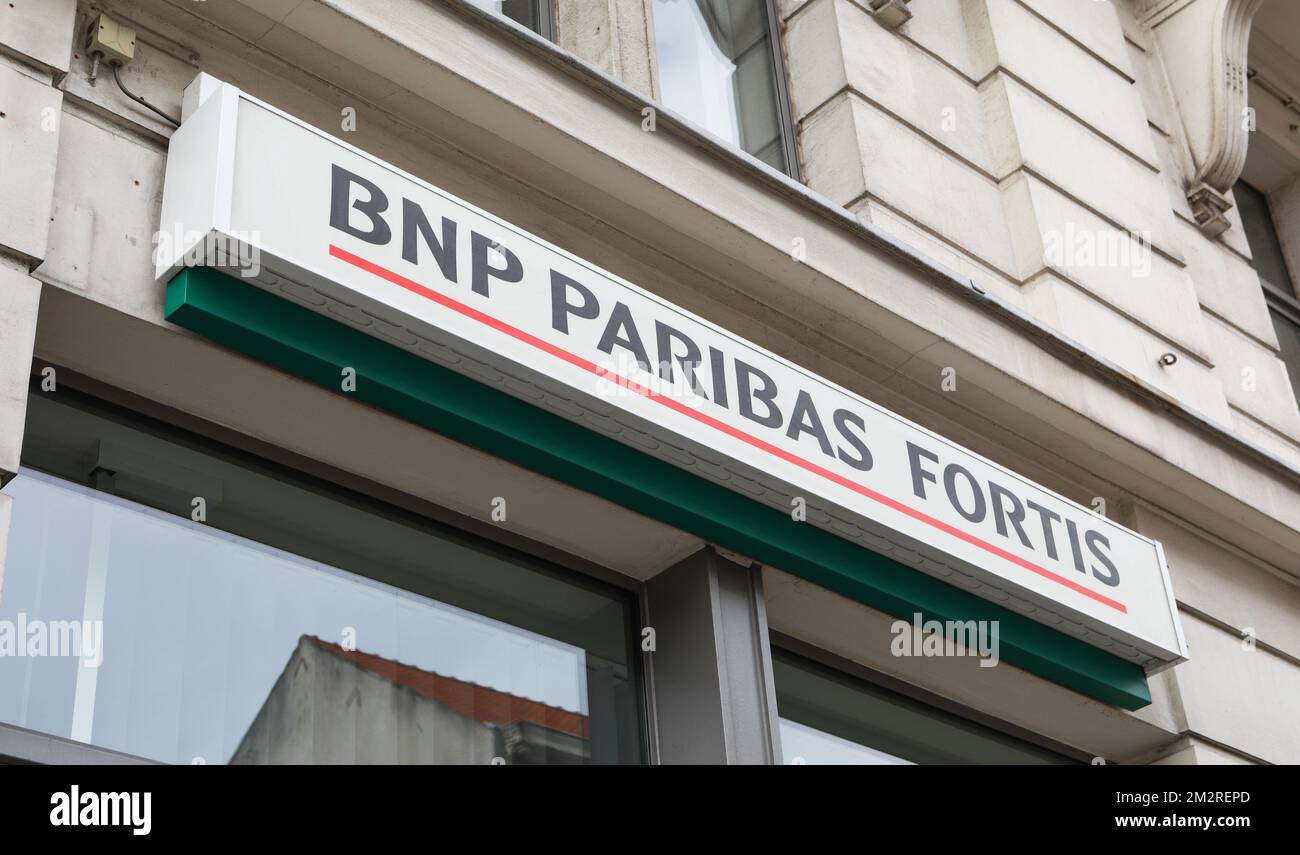 Illustration picture shows Bascule BNP Paribas Fortis logo BNP Paribas ...