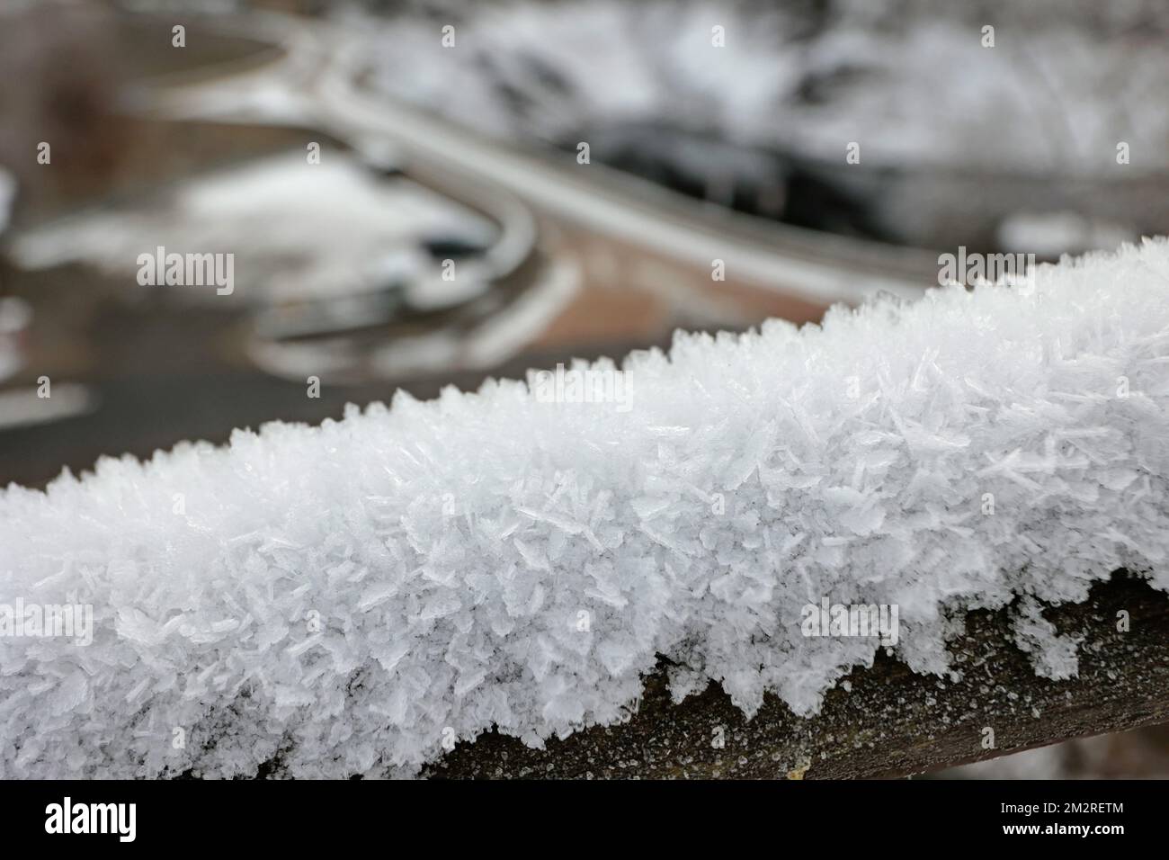 Clausthal Zellerfeld, Germany. 14th Dec, 2022. Ice crystals form on a ...