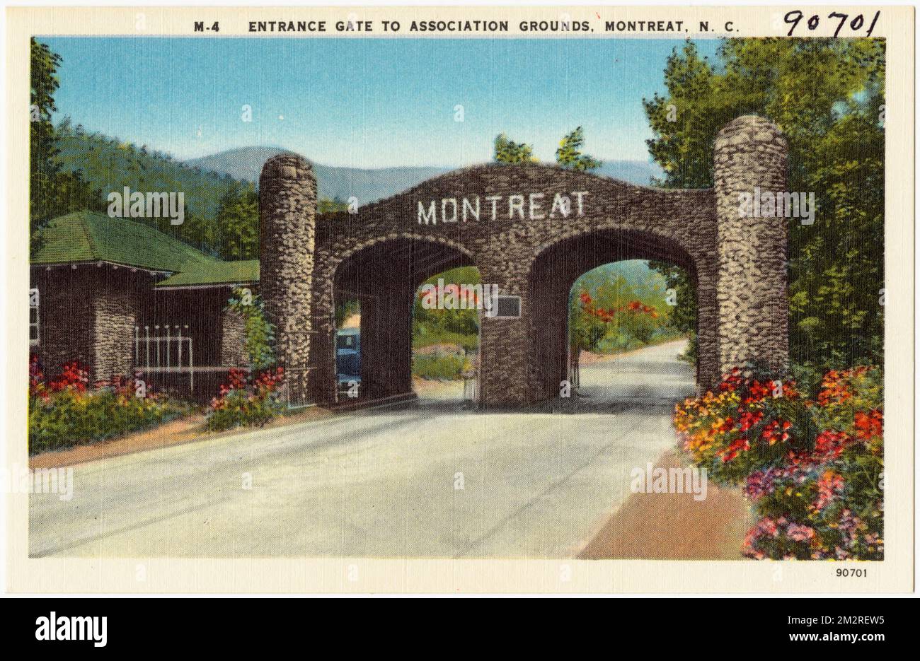Entrance gate to association grounds, Montreat, N. C. , Tichnor ...