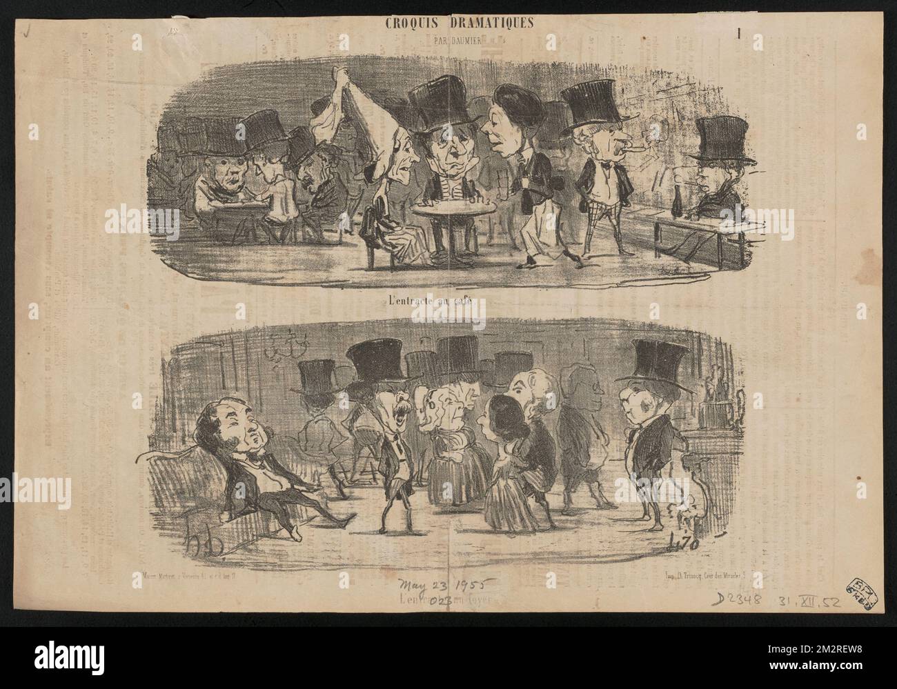 L'Entracte au café - L'Entracte au foyer. Honoré Daumier (1808-1879 ...