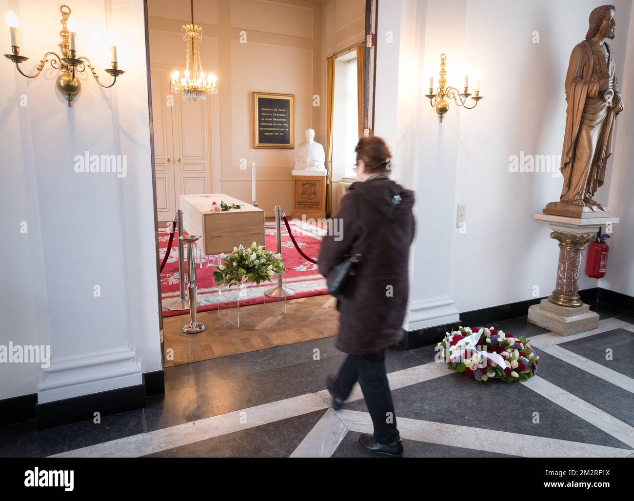 Illustration picture taken as people can come to pay a tribute to ...